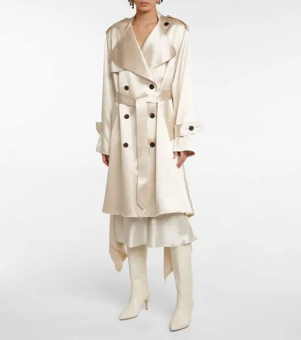 Paris Texas Croc-effect Knee-high Leather Boots - White