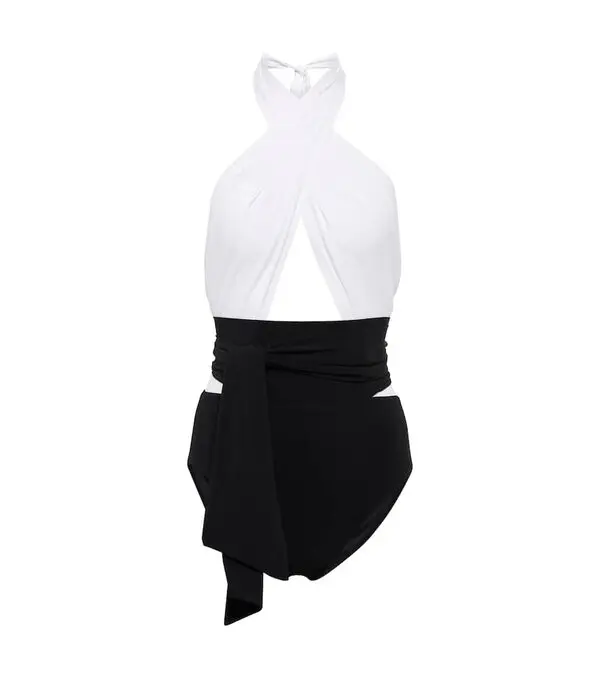 KARLA COLLETTO Cutout Halterneck Swimsuit - Black