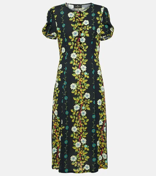 Etro Floral Print Midi Dress