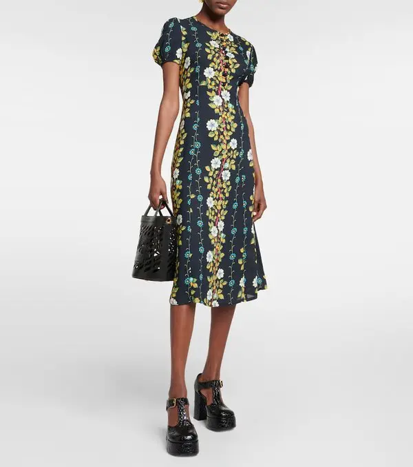 Etro Floral Print Midi Dress