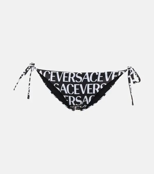 Versace Logo Bikini Bottom - Black