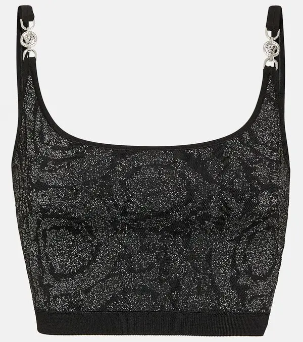 Versace La Greca Medusa '95 Knit Crop Top
