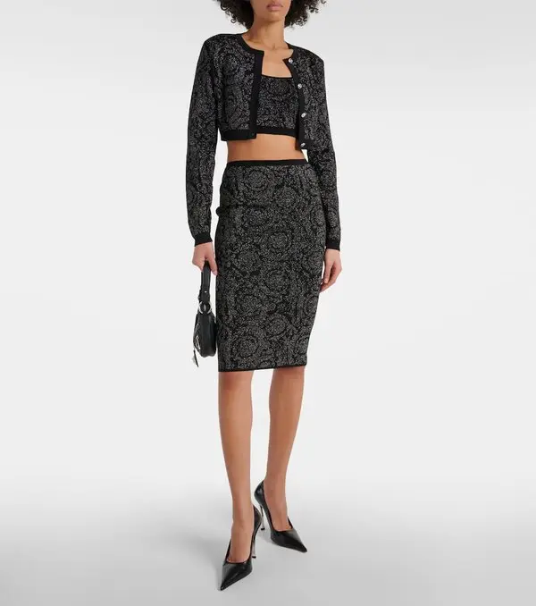 Versace La Greca Medusa '95 Knit Crop Top