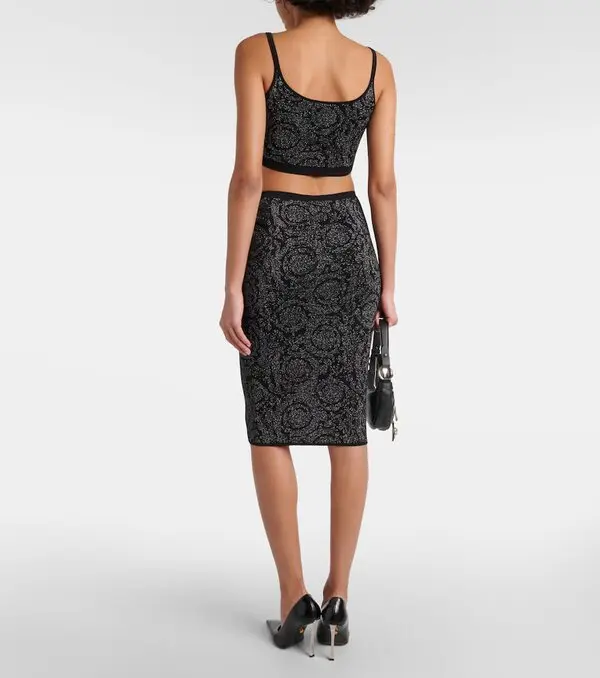 Versace La Greca Medusa '95 Knit Crop Top