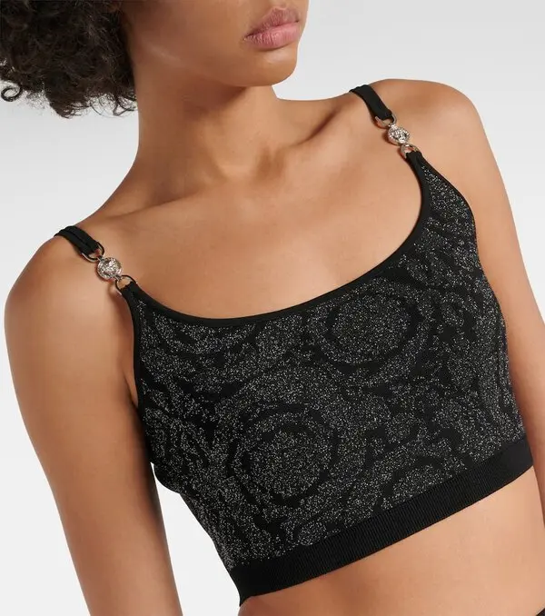 Versace La Greca Medusa '95 Knit Crop Top