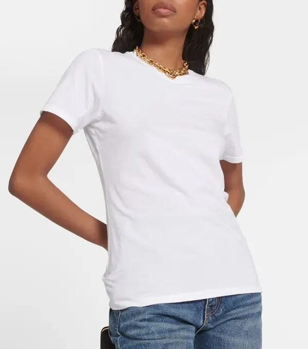 NILI LOTAN Mariela Cotton Jersey T-shirt - White