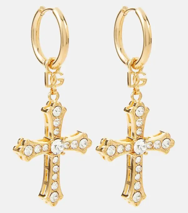 Dolce & Gabbana Crystal-embellished Drop Earrings - Gold