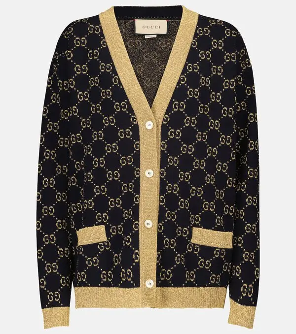 Gucci Cotton-blend Lamé Cardigan