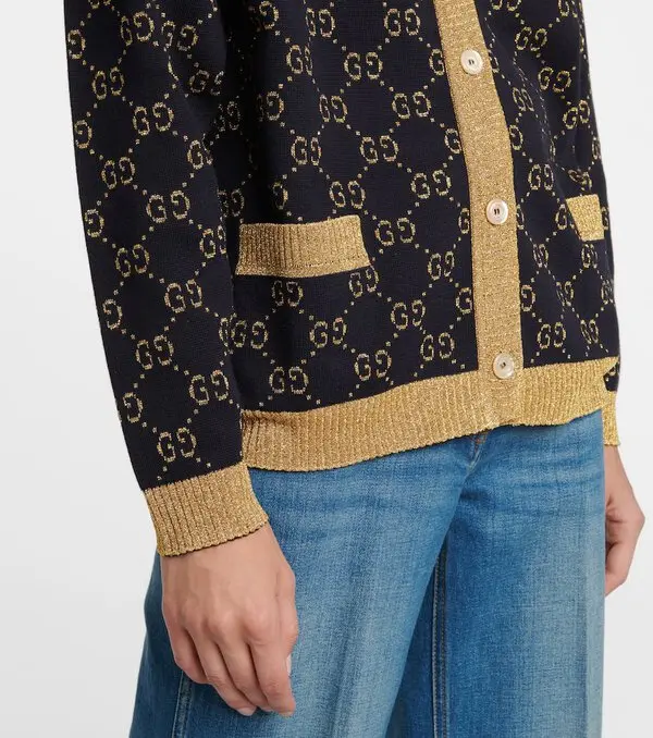 Gucci Cotton-blend Lamé Cardigan