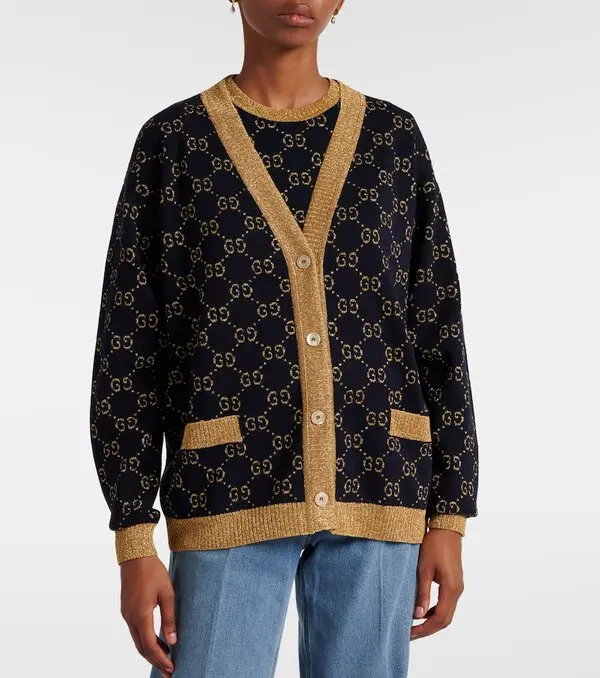 Gucci Cotton-blend Lamé Cardigan