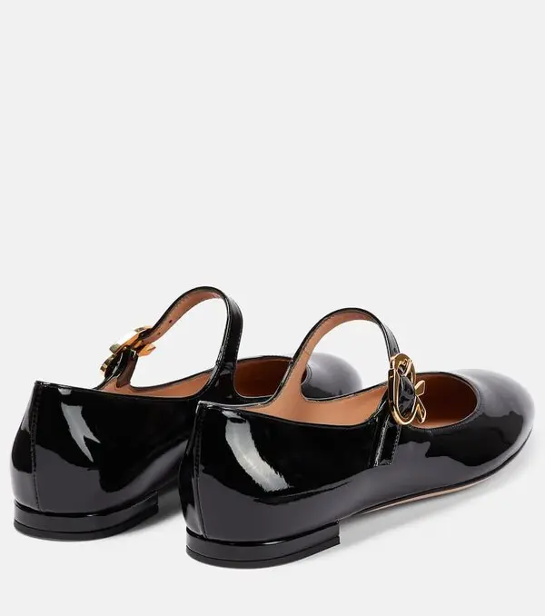 GIANVITO ROSSI Mary Jane Patent Leather Ballet Flats