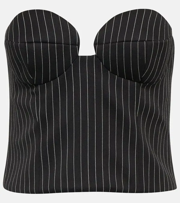 Magda Butrym Pinstripe Wool Bustier - Multicoloured