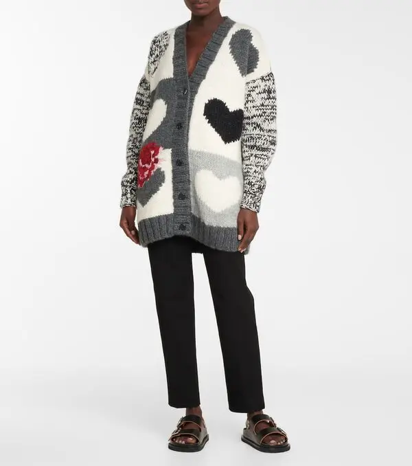JOSEPH Intarsia Wool-blend Cardigan