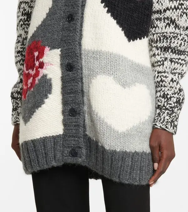 JOSEPH Intarsia Wool-blend Cardigan