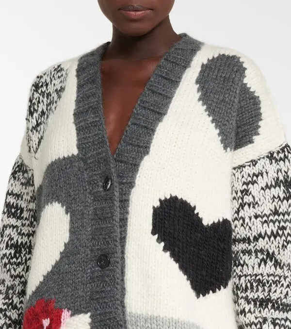 JOSEPH Intarsia Wool-blend Cardigan