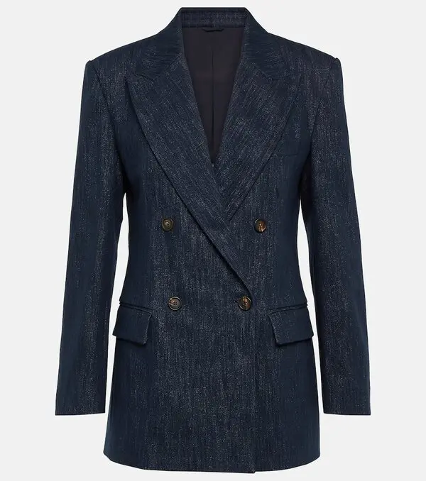Brunello Cucinelli Metallic Cotton-blend Blazer