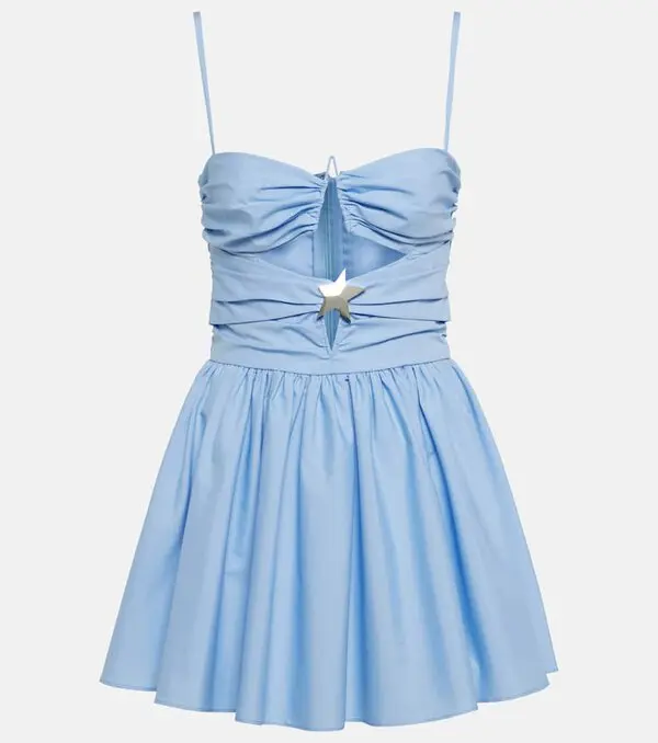 AREA Cutout Cotton-blend Mini Dress
