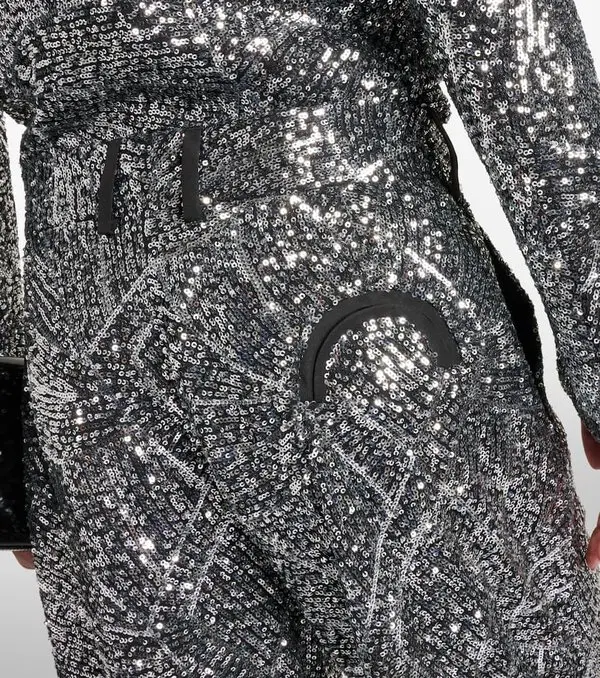 BLAZÉ MILANO Sequined Straight Pants - Silver