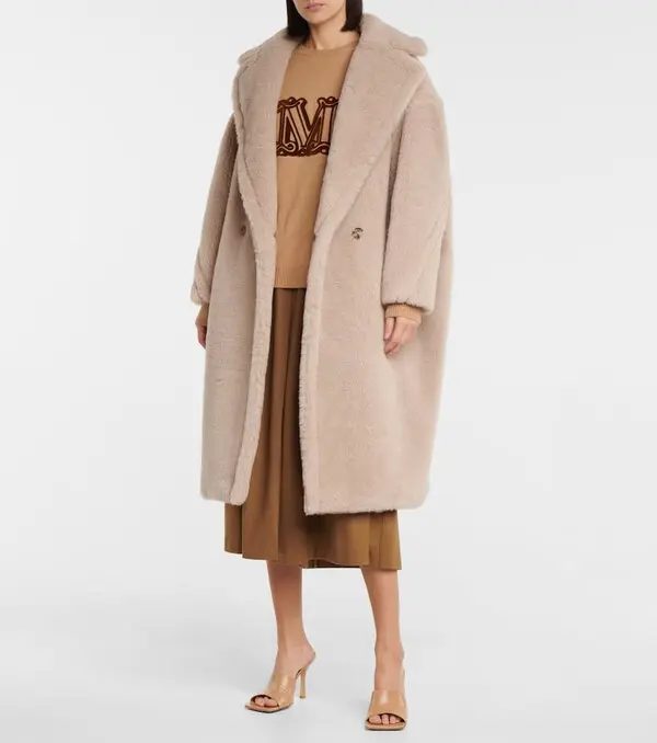 Max Mara Tedgirl Alpaca-blend Coat - Pink