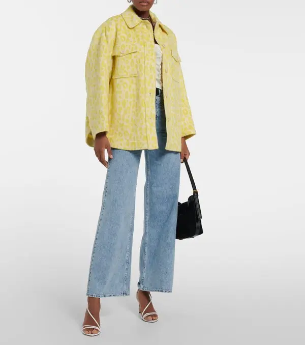 Isabel Marant Printed Virgin Wool Overshirt - Yellow