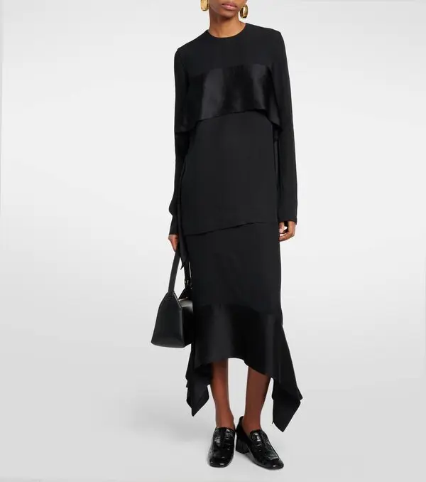 TOTEME Satin-trimmed Crepe Top