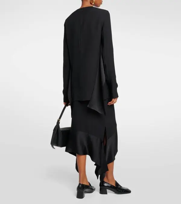 TOTEME Satin-trimmed Crepe Top
