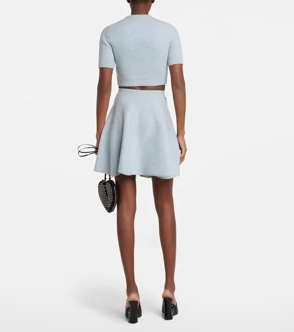Alaïa Wool Crop Sweater - Blue