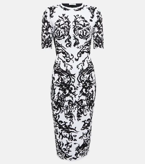 Alaïa Printed Midi Dress