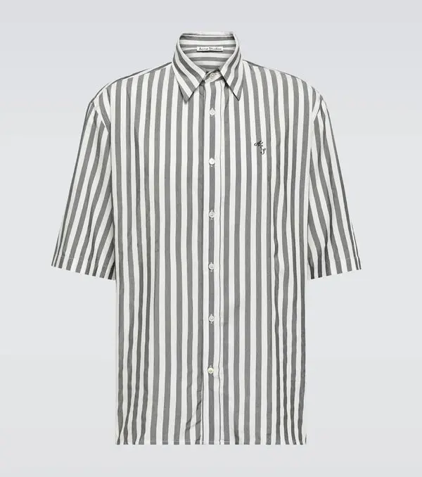 Acne Studios Oversized Striped Shirt - Black