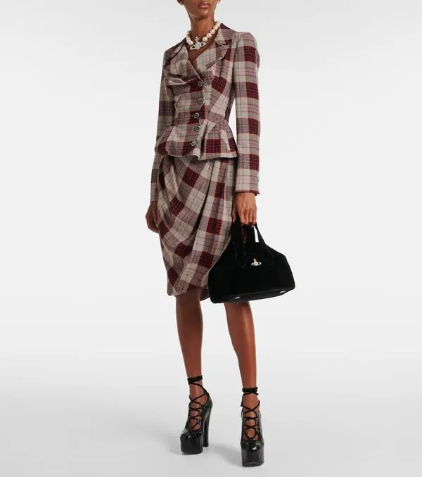 VIVIENNE WESTWOOD Archive Medium Velvet Shoulder Bag