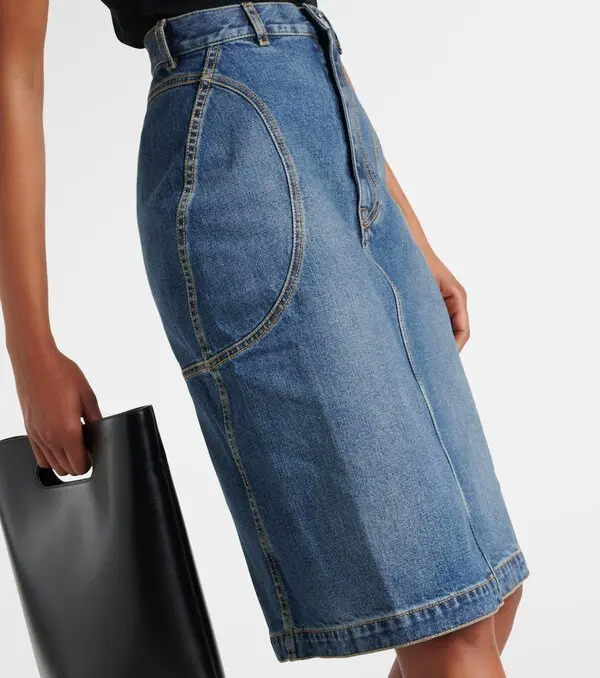 Alaïa Denim Pencil Skirt