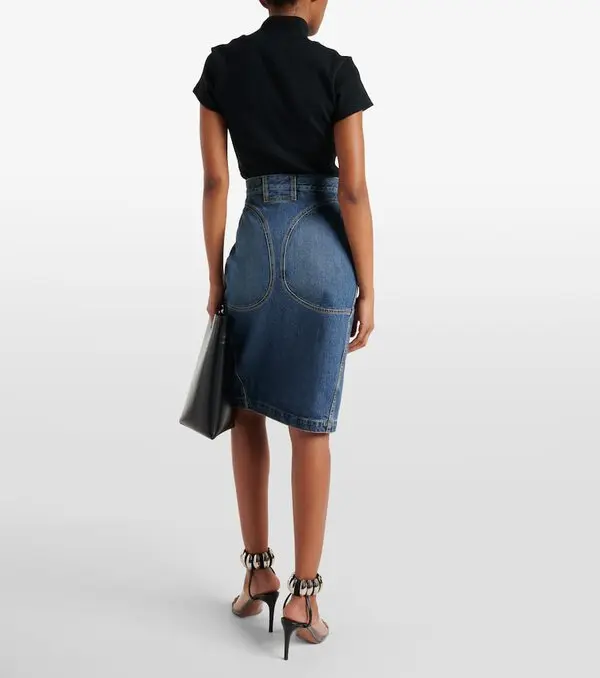 Alaïa Denim Pencil Skirt