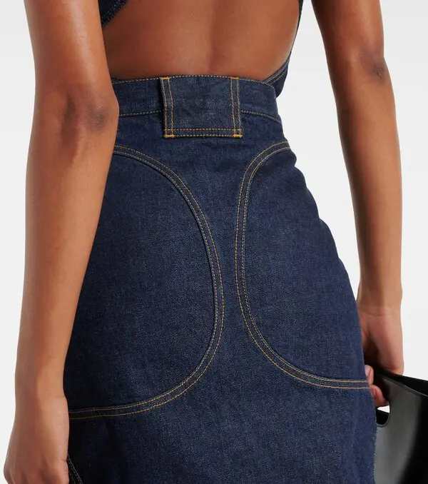 Alaïa Denim Pencil Skirt