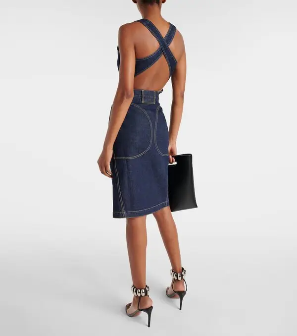 Alaïa Denim Pencil Skirt