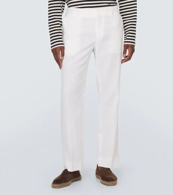 Dolce & Gabbana Linen-blend Straight Leg Trousers