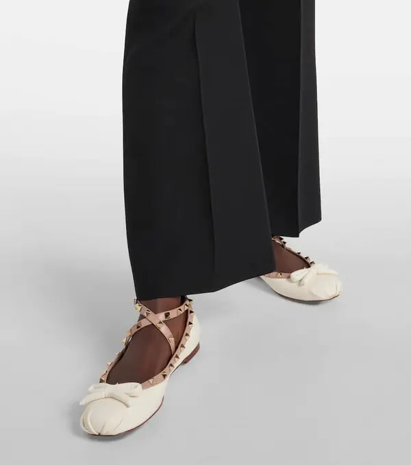 Valentino Garavani Rockstud Leather Ballerinas