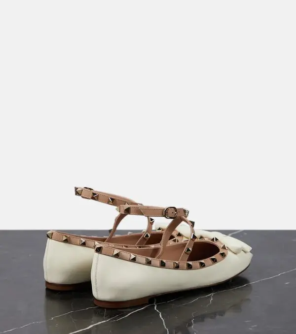 Valentino Garavani Rockstud Leather Ballerinas