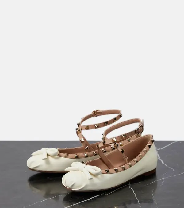 Valentino Garavani Rockstud Leather Ballerinas
