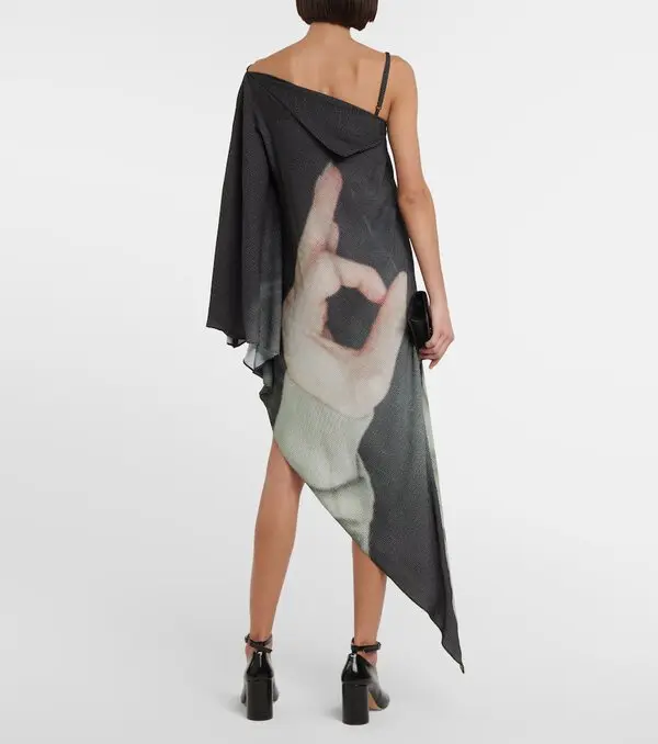 MAISON MARGIELA Printed One-shoulder Midi Dress