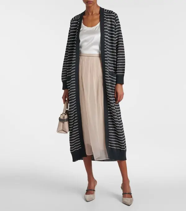Brunello Cucinelli Striped Cotton Cardigan