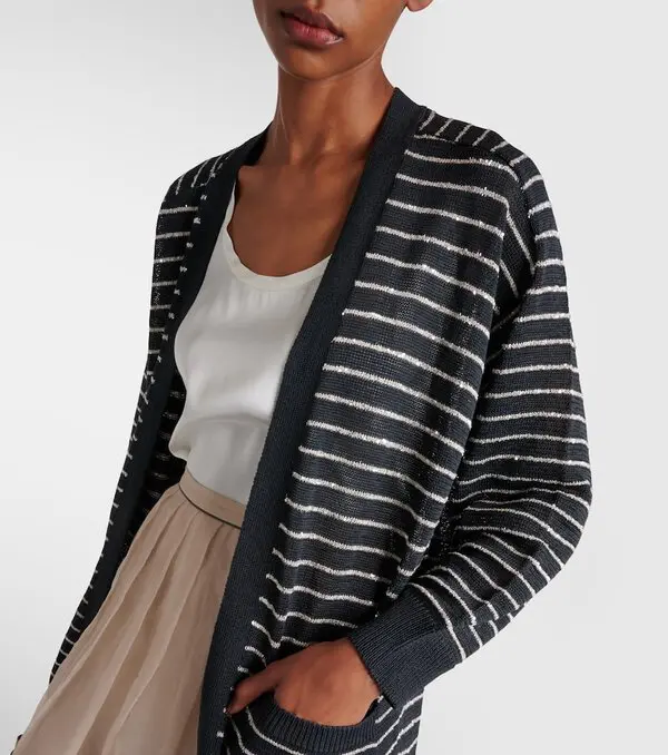Brunello Cucinelli Striped Cotton Cardigan