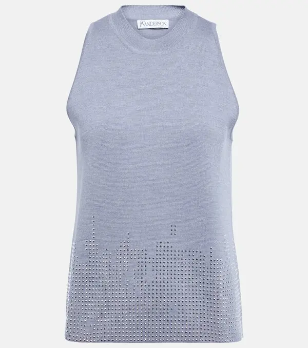 JW Anderson Embellished Wool Top - Grey