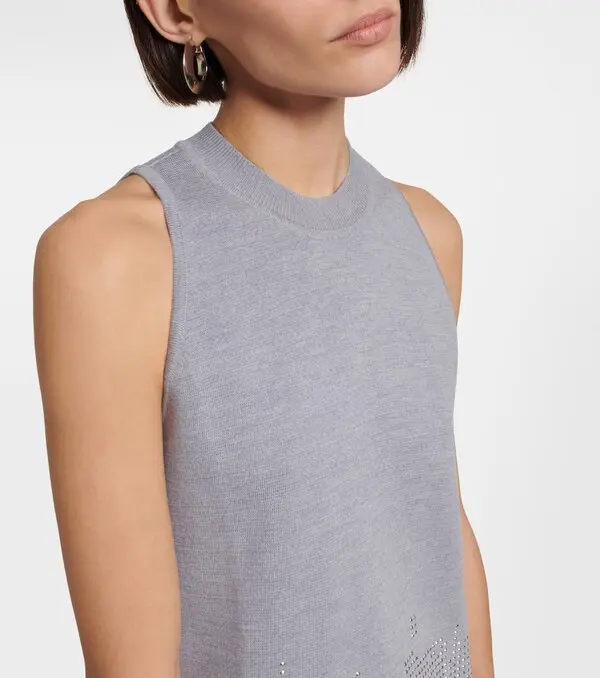 JW Anderson Embellished Wool Top - Grey