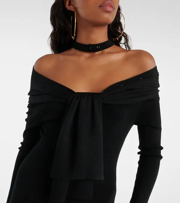 Jacquemus La Robe Doble Wool-blend Midi Dress - Black