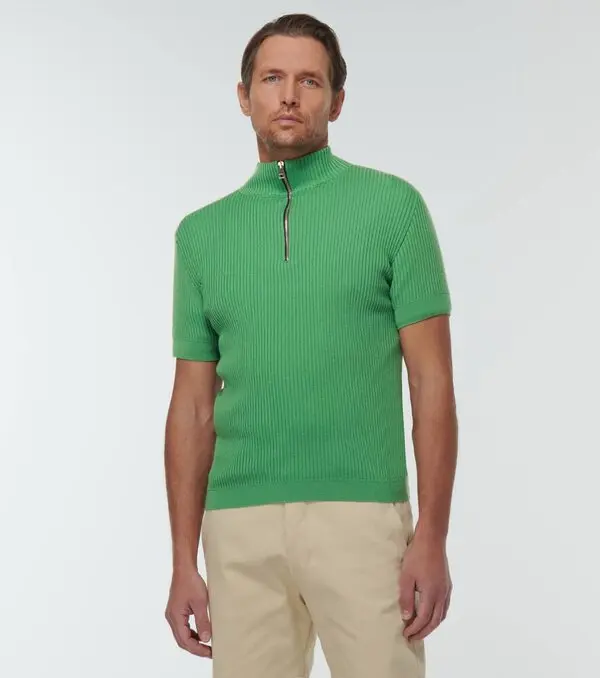 WINNIE N.Y.C Wool Half-zip Sweater