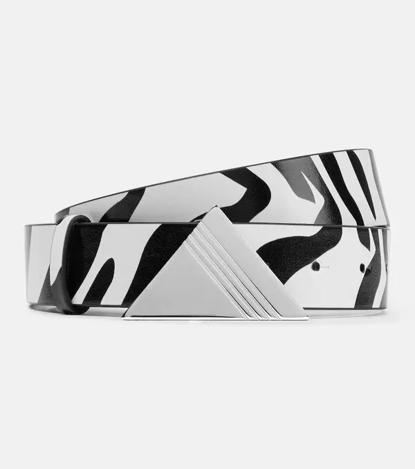 Attico Animal-printed Leather Belt - Black