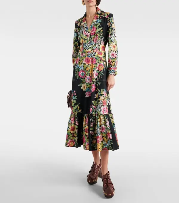 Etro Printed Cotton Midi Dress