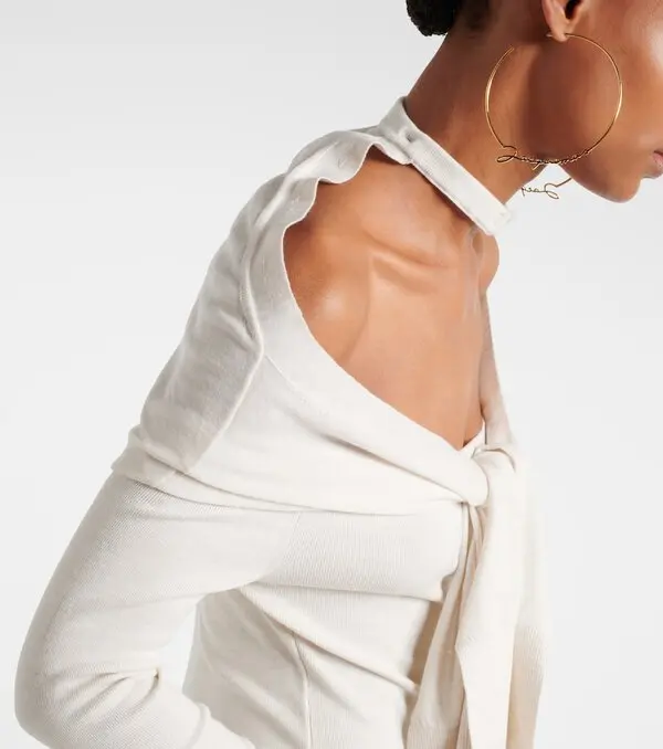 Jacquemus La Robe Doble Wool-blend Midi Dress - White