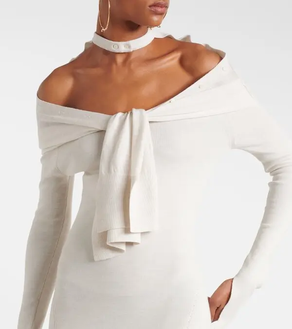 Jacquemus La Robe Doble Wool-blend Midi Dress - White