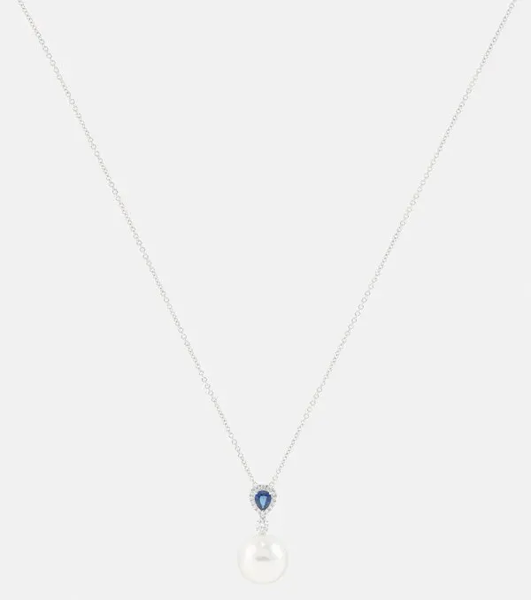 BUCHERER FINE JEWELLERY Romance 18kt White Gold Necklace With Sapphire, Pearl, And Diamond - Silver